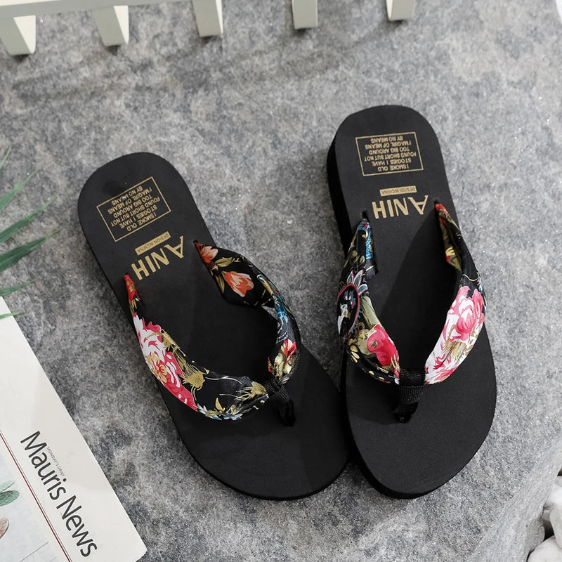 Fashion Women Flip Flops Beach Flat Slippers Casual outside Sandals Su ...